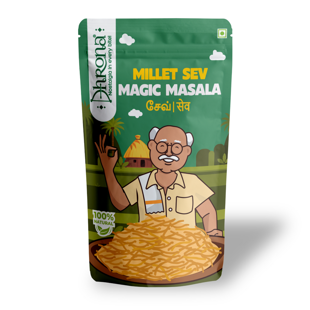 Millet Sev Magic Masala - Healthy Millet Snack – Dhrona Millet Foods